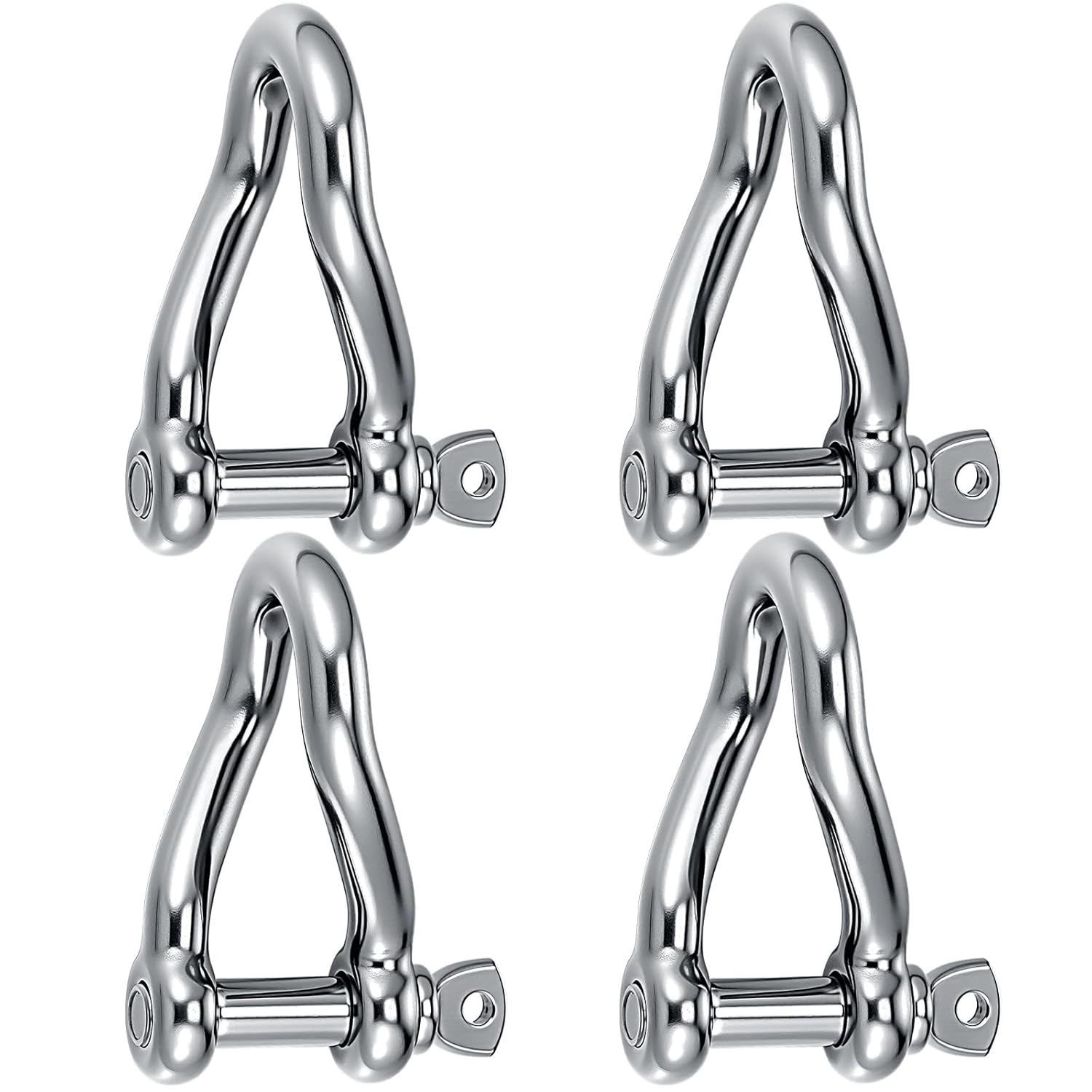 Zonon 4 Pack Stainless Steel 316 Twisted Clevis, 1/2"（12mm）, Twist ...