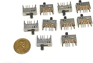 Amazon.com: 10 SS23D03 Small on off on 3 position 8 Pin 2P3T Slide Switch pcb Bracket A38 ...