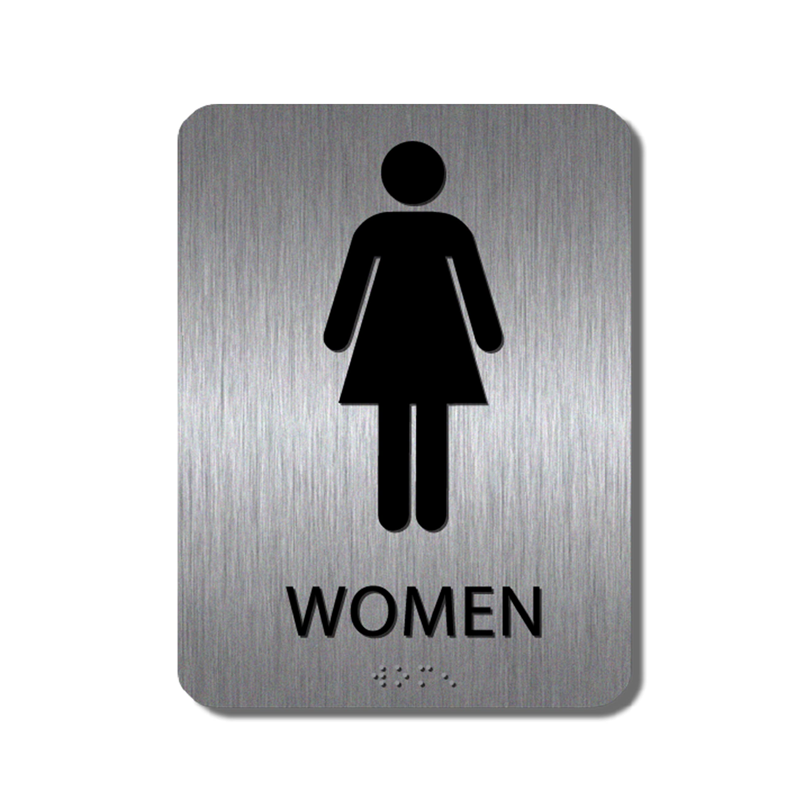Womens Restroom Sign With Arrow