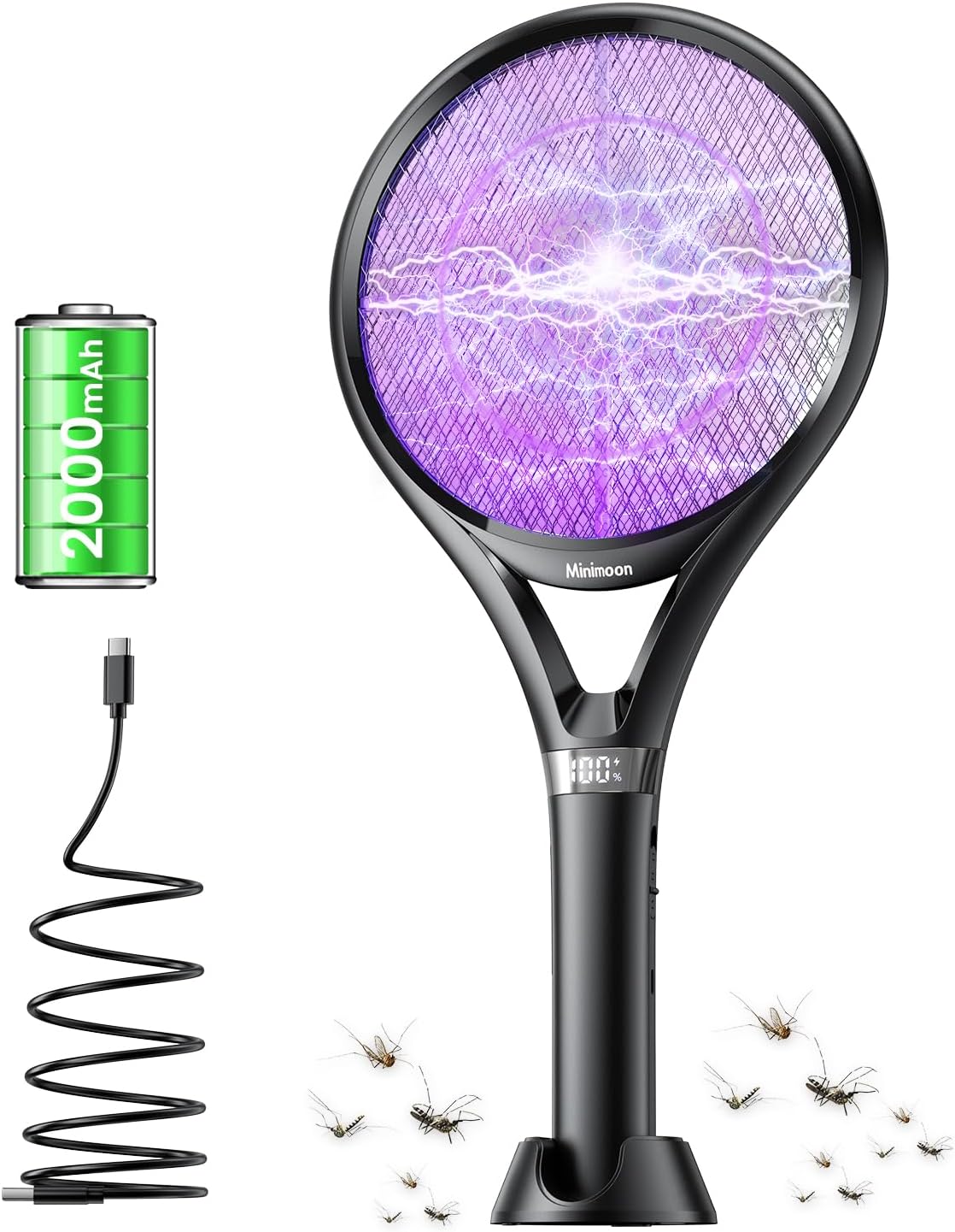Amazon.com : Electric Fly Swatter Indoor Dual Modes 4000V Bug Zapper ...