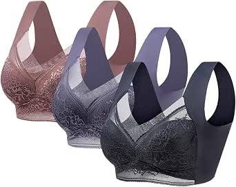 Seamless Sexy Comfort Push Up Wireless Bras, 2PC Hatmeo Posture ...