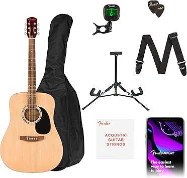 Amazon.com: Fender FA-25 Dreadnought Acoustic Guitar Kit, Beginner ...