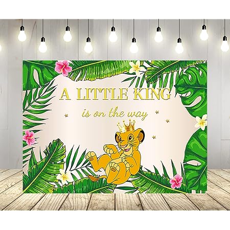 Amazon.com : Oh Baby Lion King Backdrop Baby Shower 5x3ft Simba Baby ...