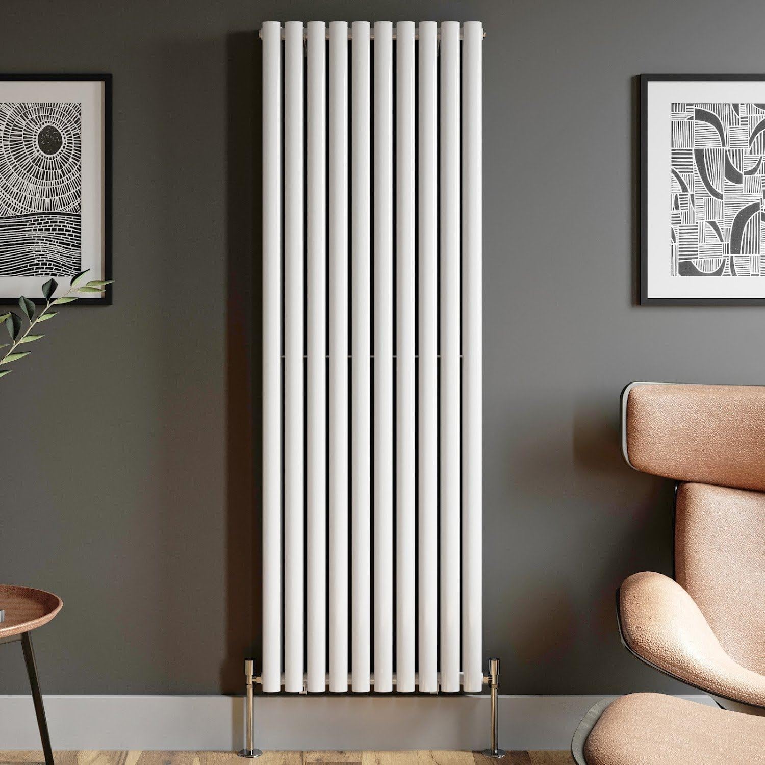 DuraTherm® 1800 x 600mm White Vertical Designer Radiator Double Column ...