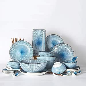 Amazon.com: 42 Pieces Japanese Cutlery Sets Creative and Wind Dishes ...