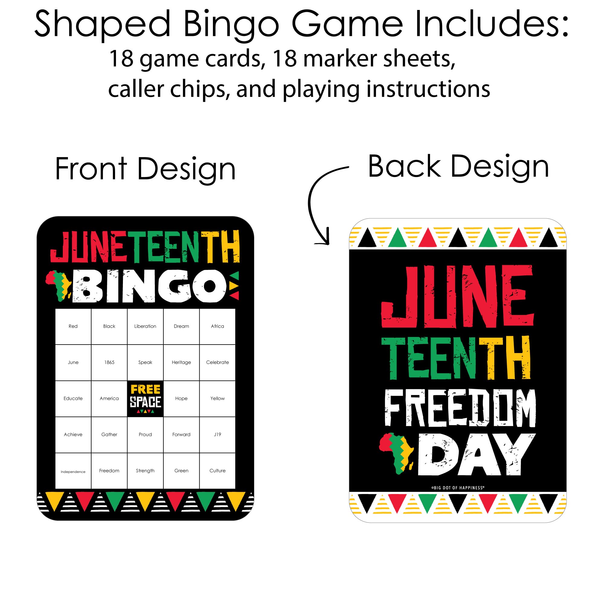 Snapklik.com : Big Dot Of Happiness Happy Juneteenth - Bingo Cards And ...