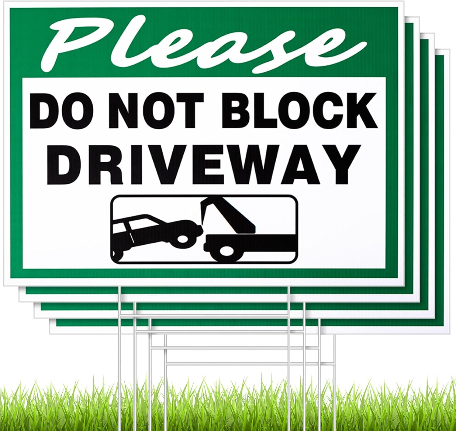 Amazon.com : Frienda 4 Pcs Please Do Not Block the Driveway Sign 14 x ...
