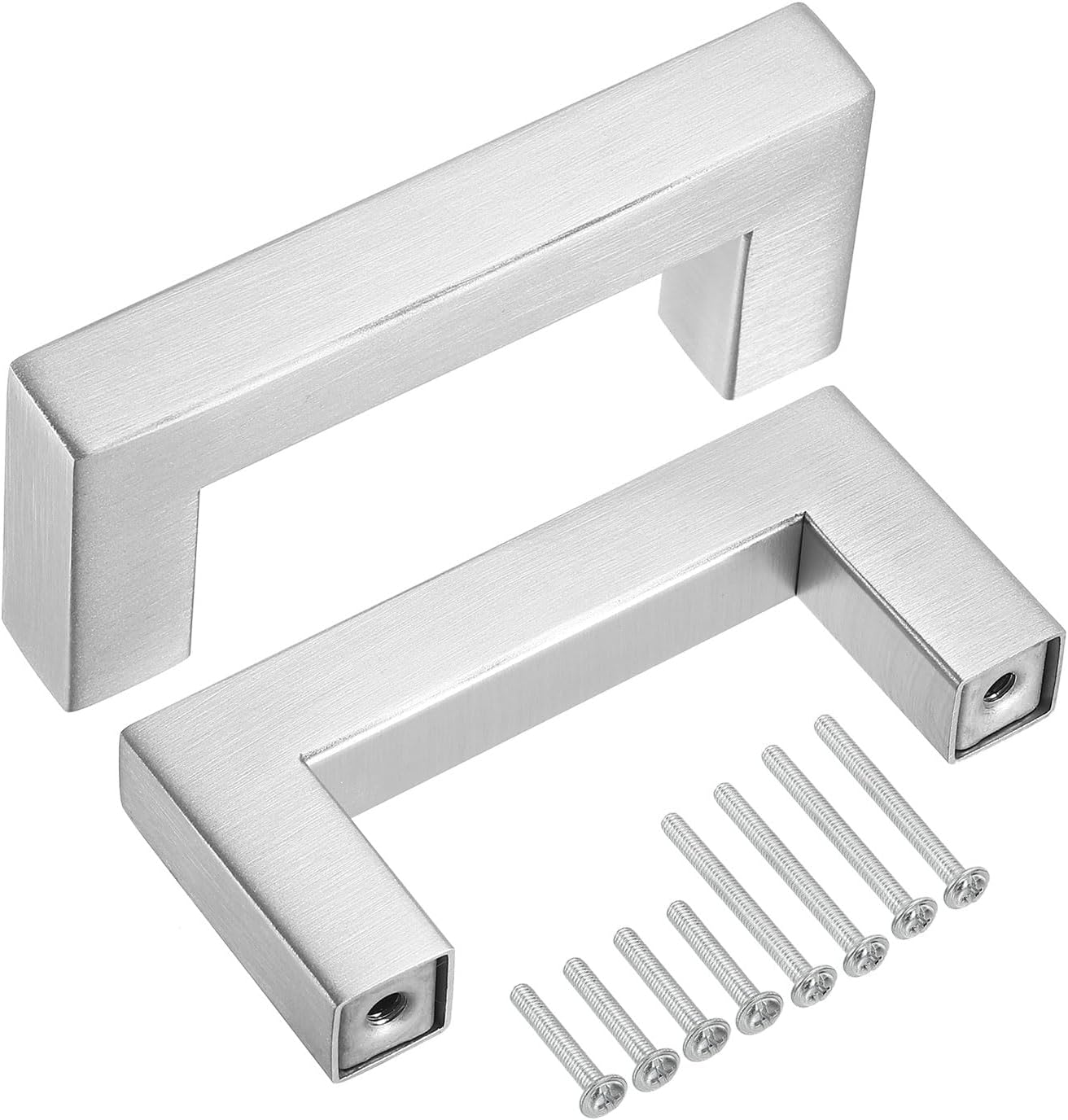 uxcell 30 Pack Square Bar Drawer Handles, 2 1/2 Inch Hole Center Modern ...