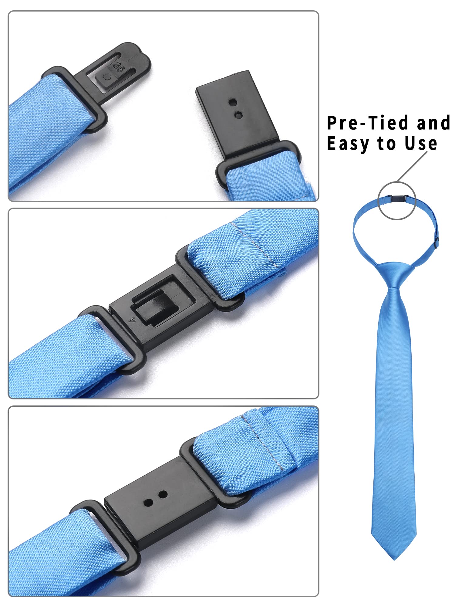 Snapklik.com : Ties For Kids Hot Pink Solid Color Pre-Tied Boys Necktie ...