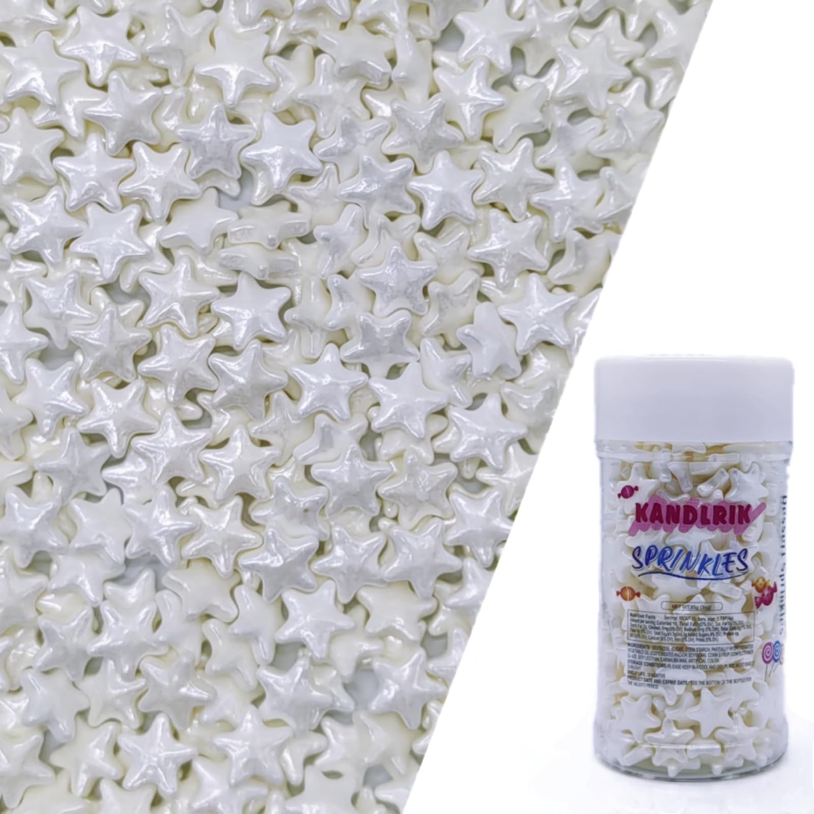 Amazon.com: 10mm White Sprinkles Edible Stars Cake Decorating Stars ...