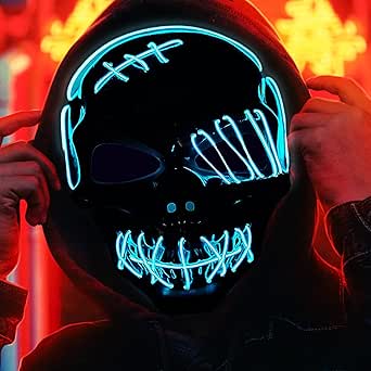 Amazon.com: Naisidas Halloween Mask LED Scary Skull Mask, Halloween ...
