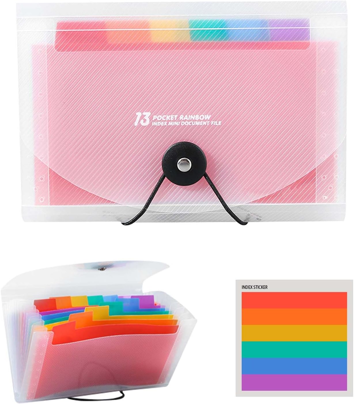 13 Pockets Flash Card Holder, Expanding File Flashcard Organiser with ...