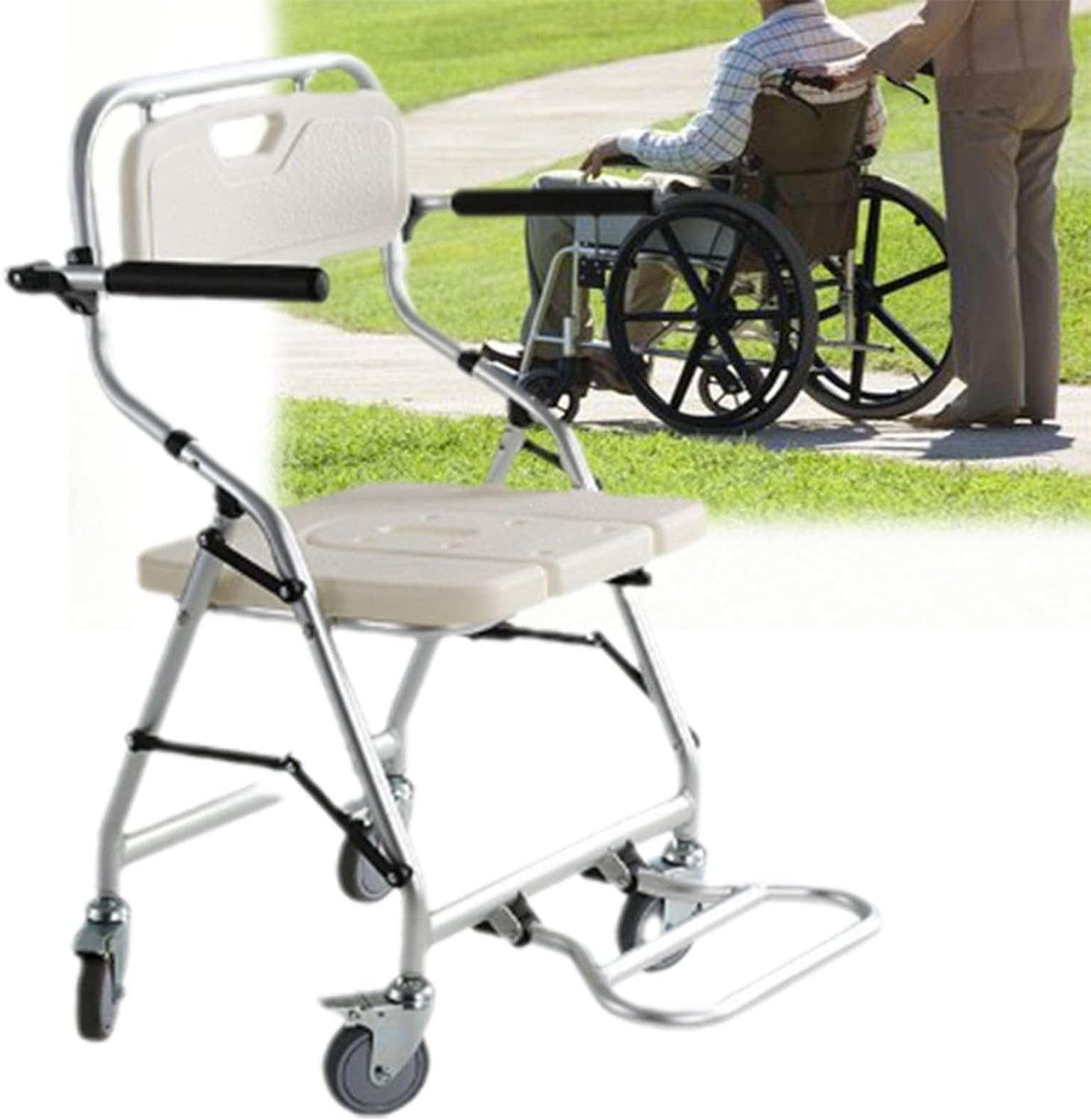 Amazon.com: Folding Shower Chair with Arms, Shower Chairs with Back for ...