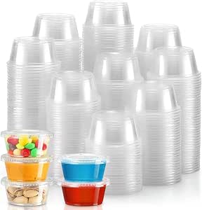 SWIFTSUPPLIES Disposable Portion Cups 1oz With Lids for Jello Shots ...