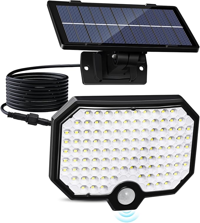 YITGOG Solar Lights Outdoor Waterproof Motion Sensor Outdoor Lights with 16.5ft Cable,120°Wide ...