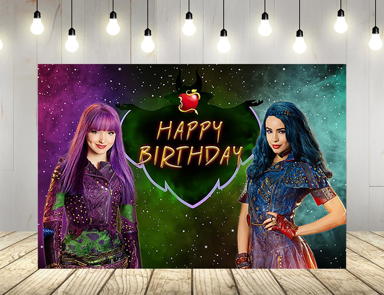 Amazon.com : Purple Descendants Backdrop for Birthday Party Supplies ...