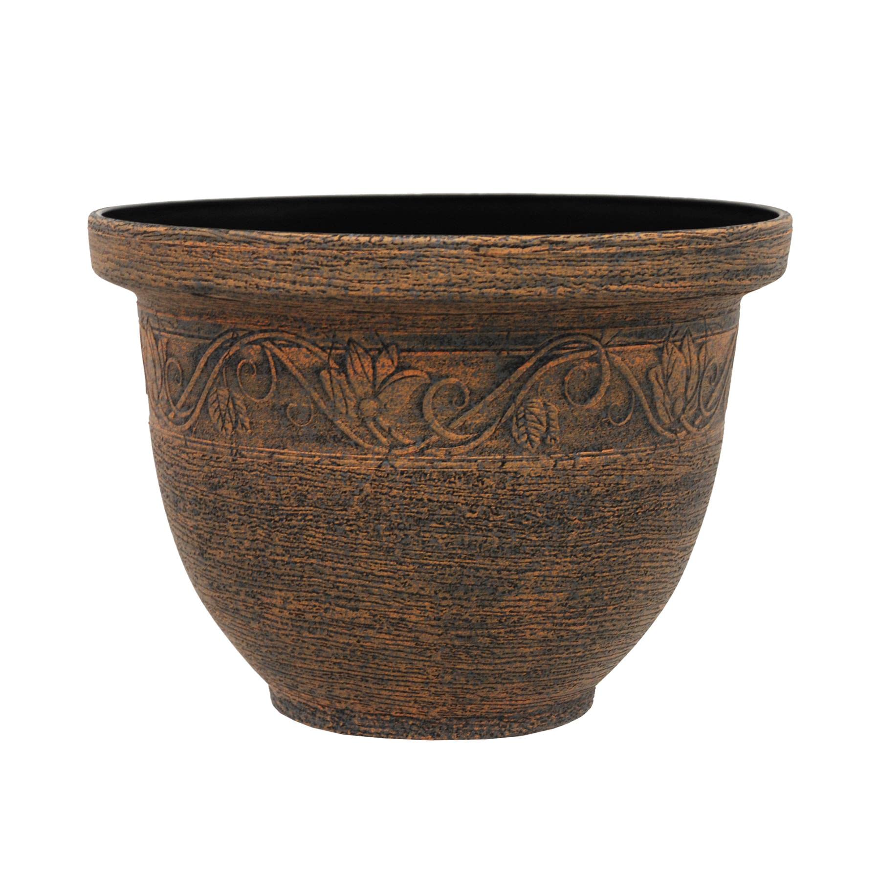 simpa Kingscliffe Rustic Effect Plastic Planter Pots - BRONZE, Single ...