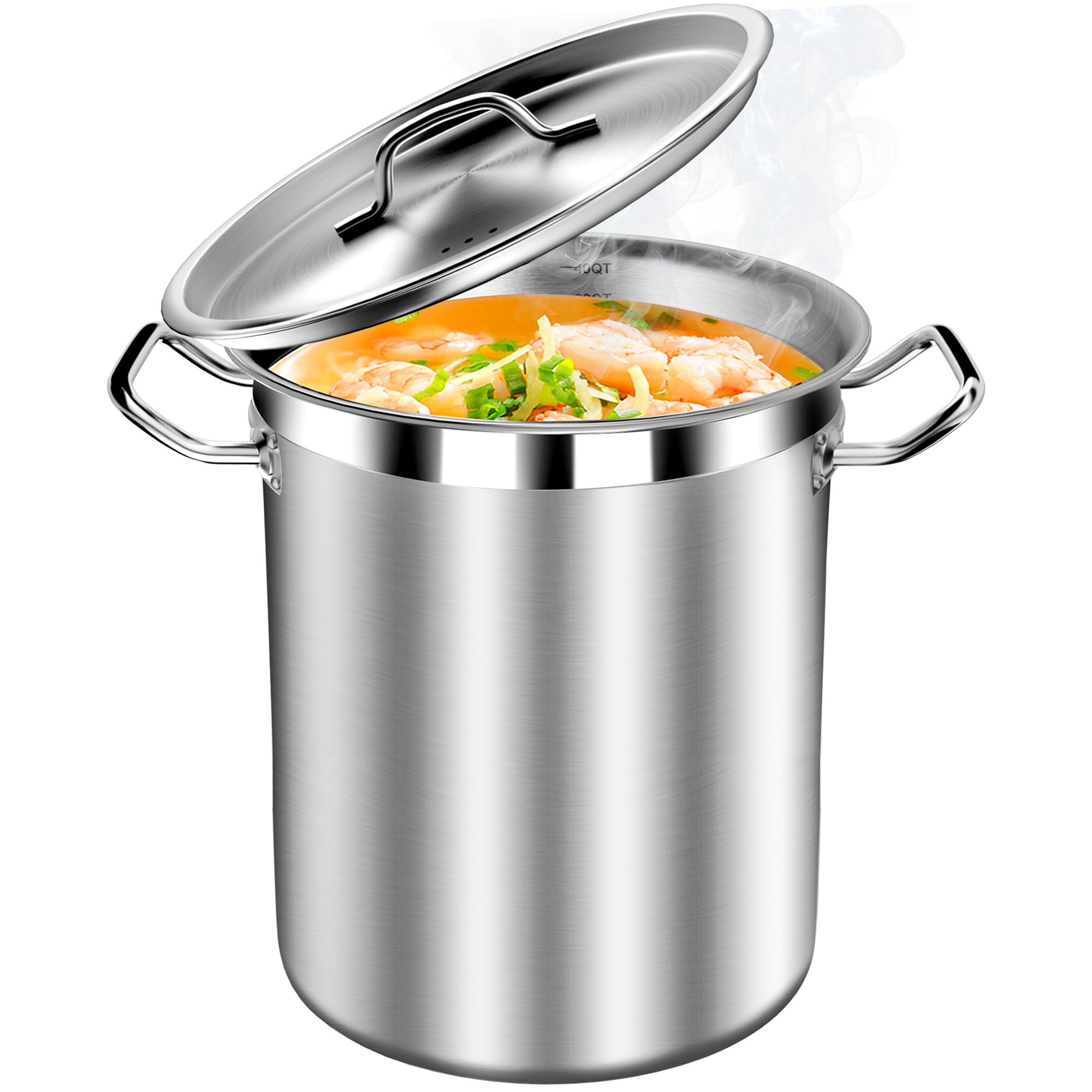 Amazon.com: STOCKPOT Large Soup Pot with Lid - 40 Quart Stainless Steel ...