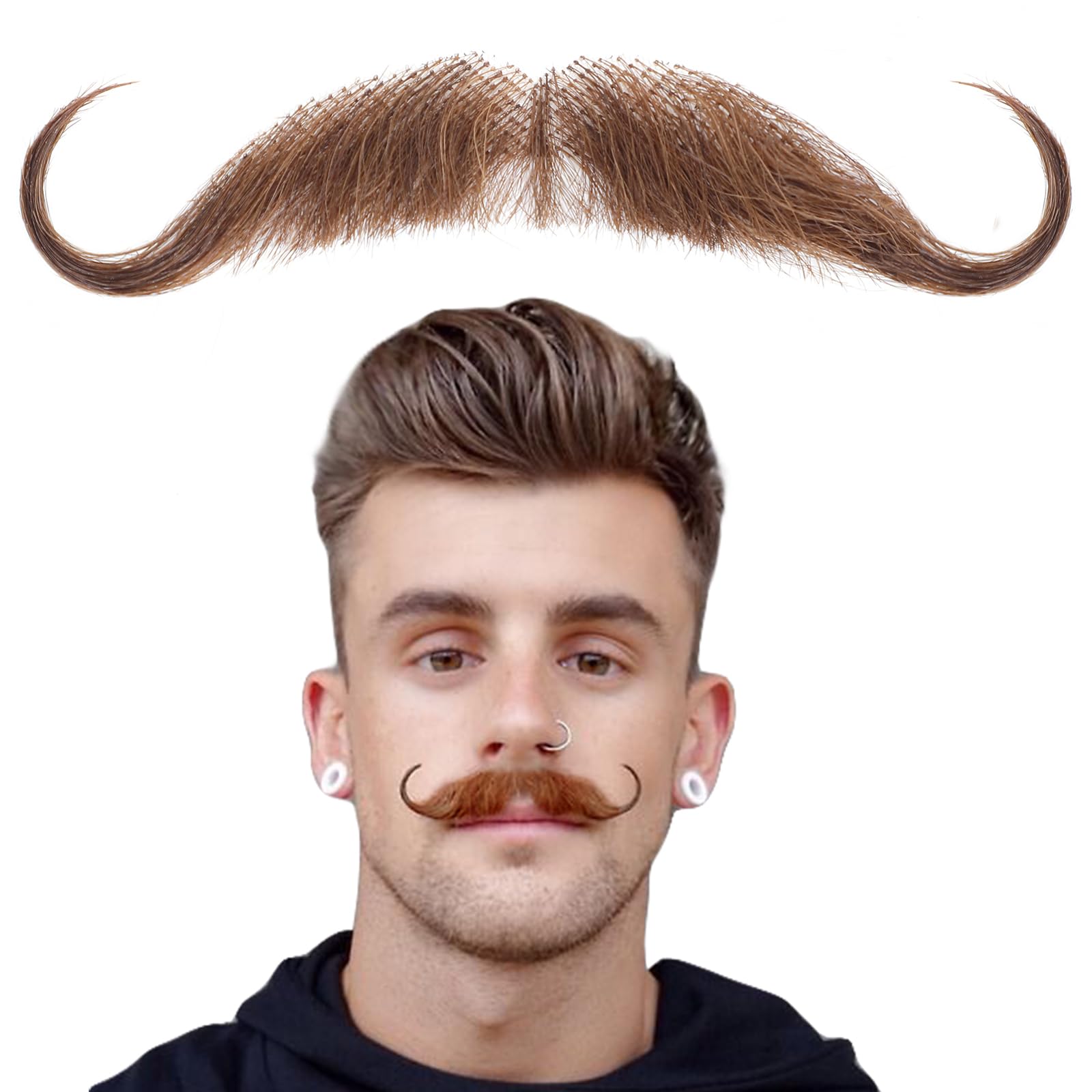 Snapklik.com : Fake Mustache Natural Realistic 100% Human Hair Fake ...