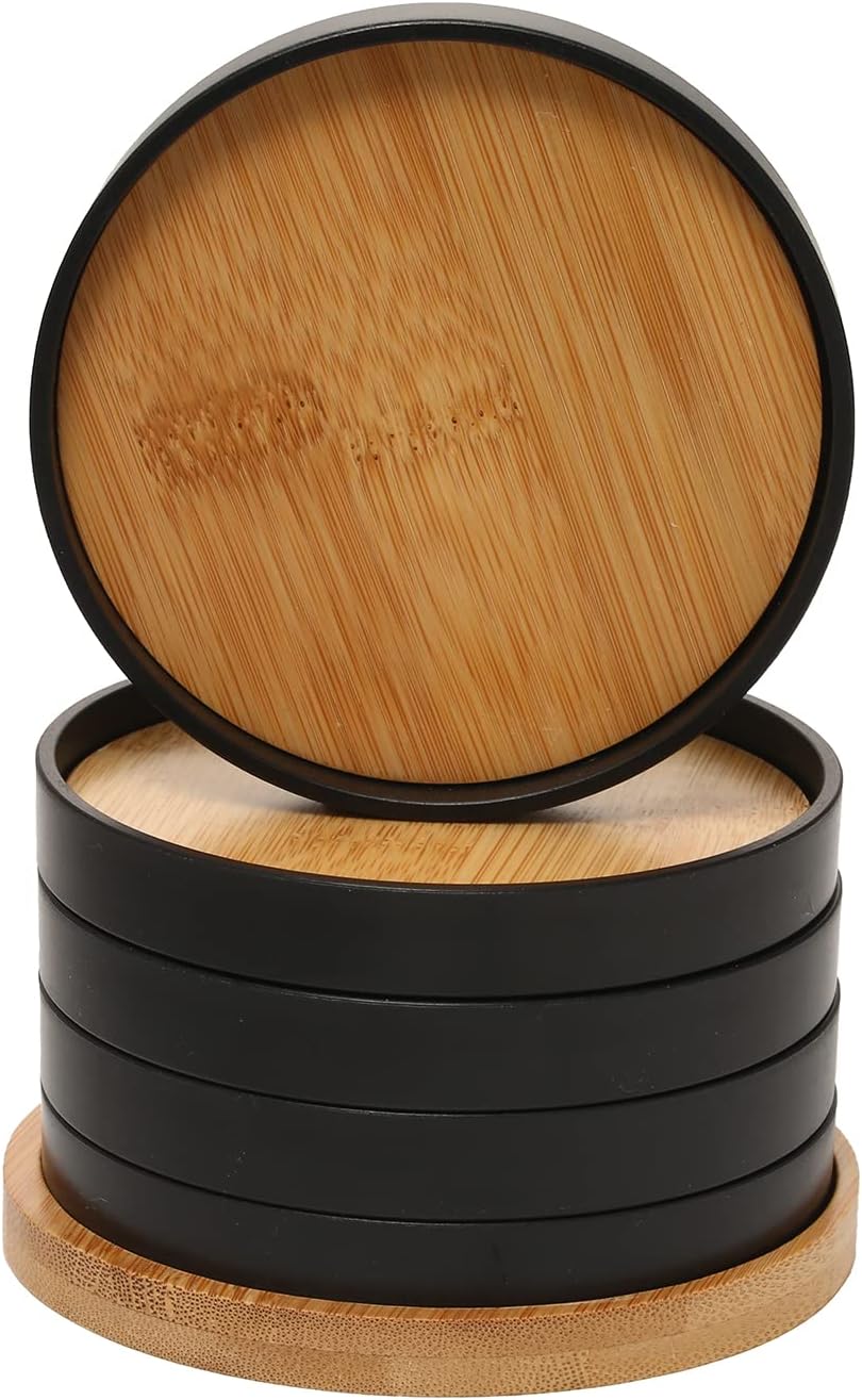 Amazon.com: NIRMAN Wooden Coasters for Drinks Coffee Table, Round Drink ...