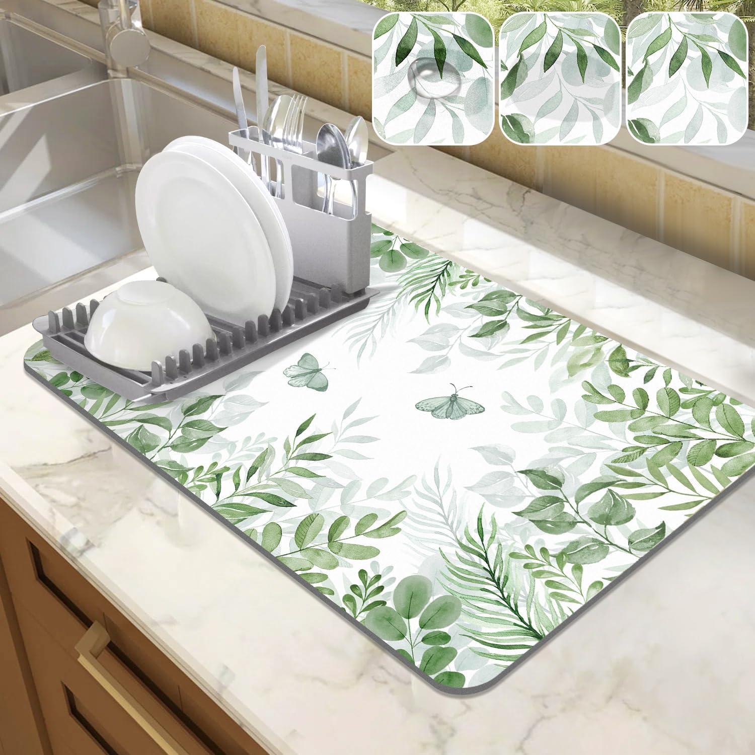 Amazon.com: LOKHOM Dish Drying Mat for Kitchen Counter, 12"x20 ...