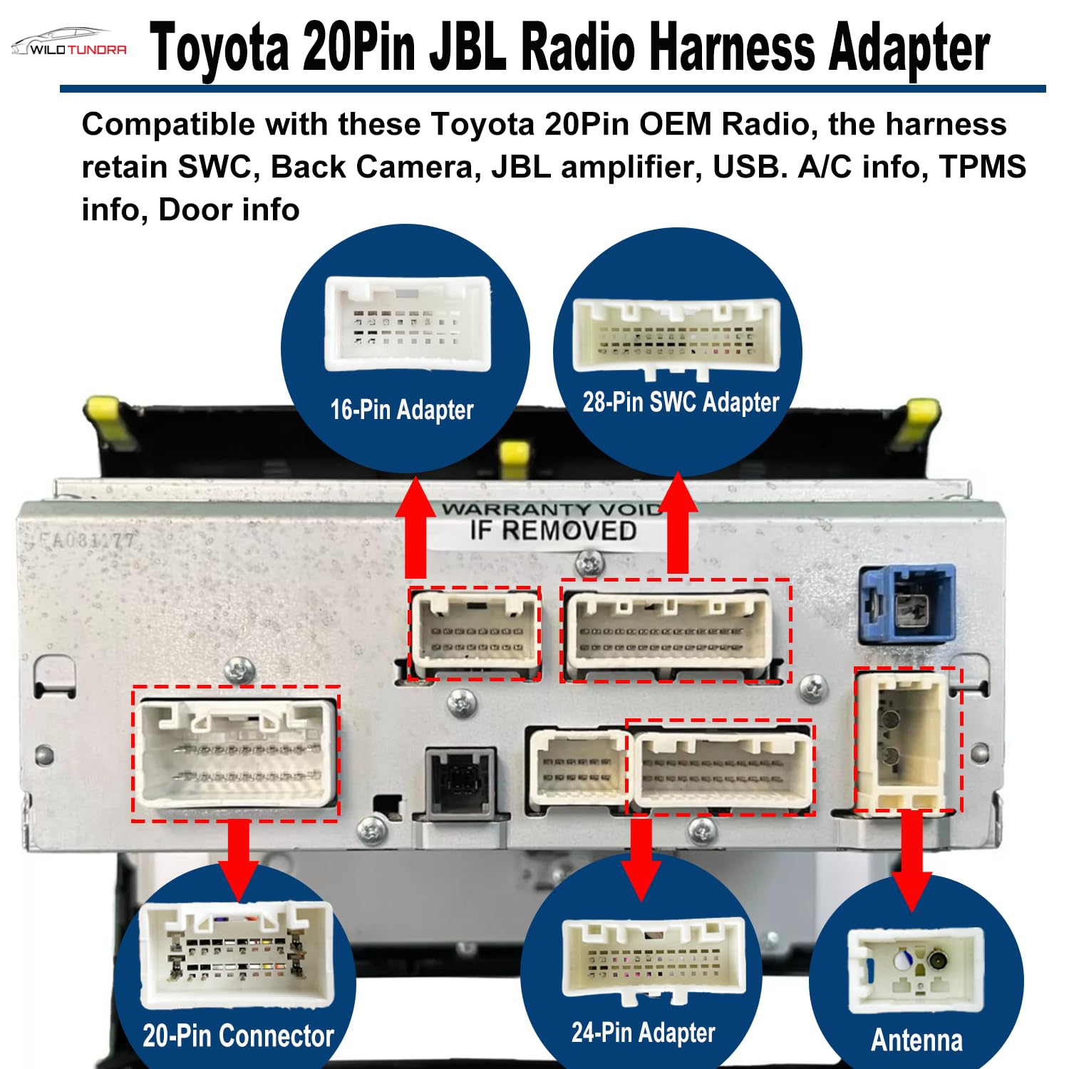 16Pin JBL Amplifier Harness With Reverse Camera JBL Radio Harness ...