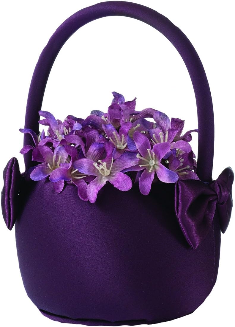 Amazon.com: Lillian Rose Dark Purple Wedding Flower Basket : Home & Kitchen