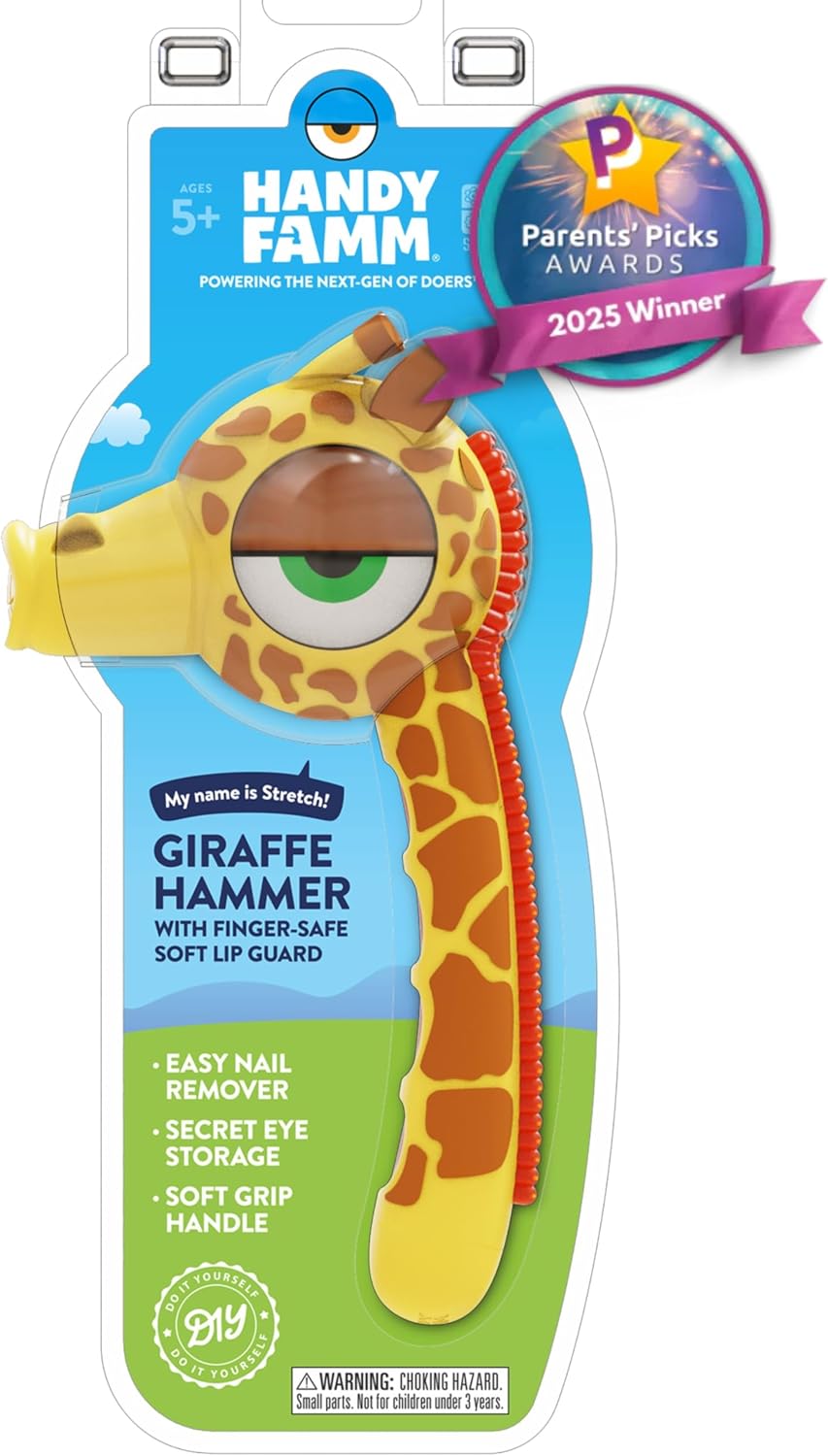 Amazon.com: Handy Famm Real Metal Yellow Giraffe Hammer for Kids ...