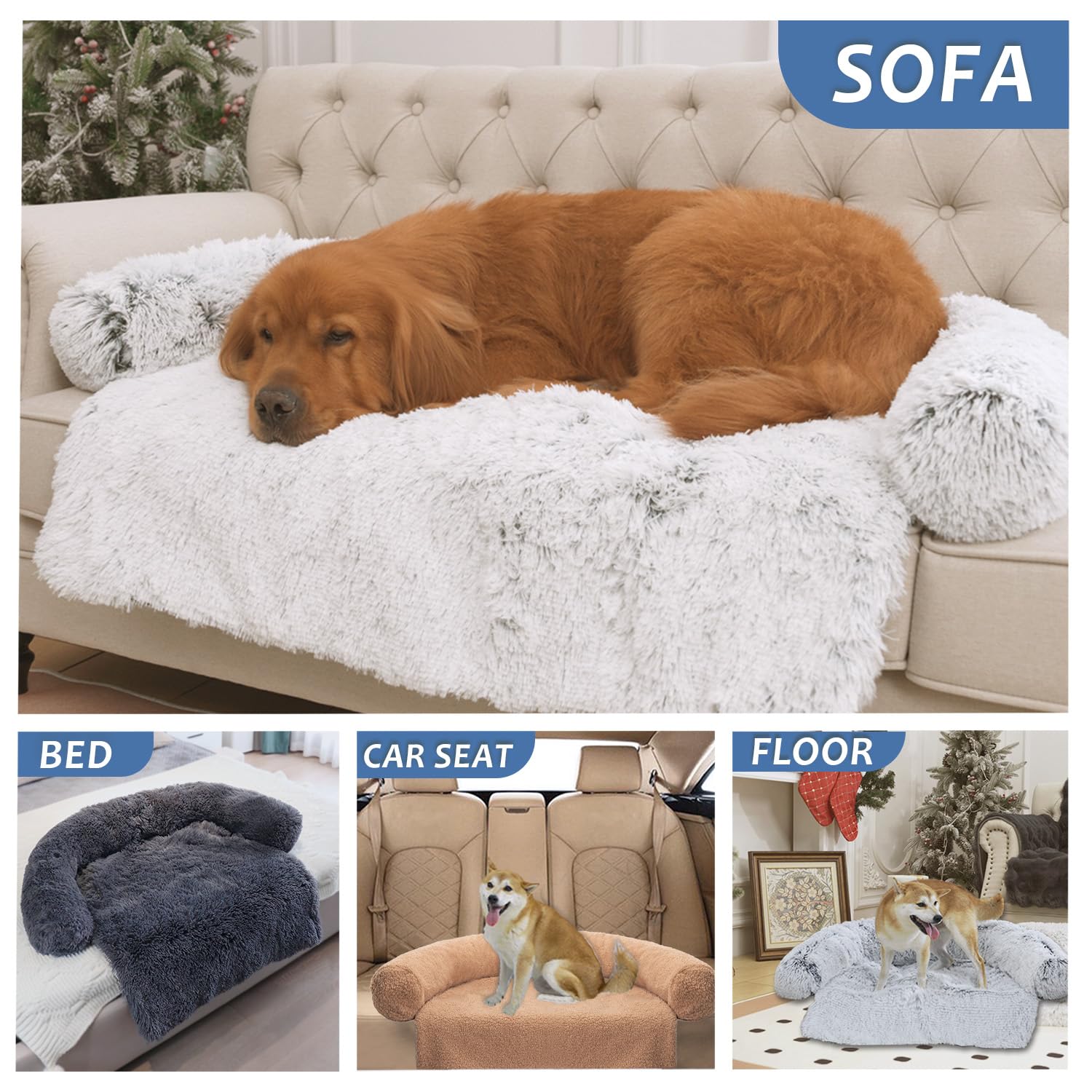 Dogs/Cats Bed Mats, Couch Cover for Dogs, Sofa Style Luxurious Mat for ...