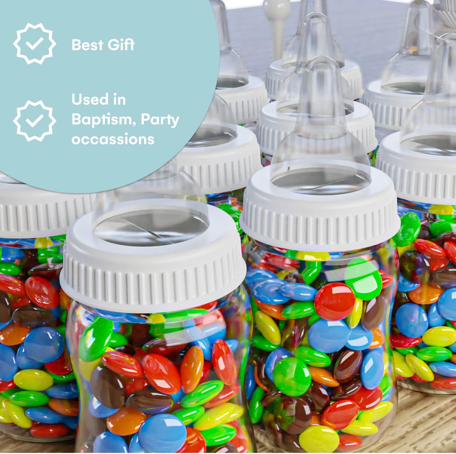 12 botellas de caramelo rellenables, biberones para baby shower, mini ...