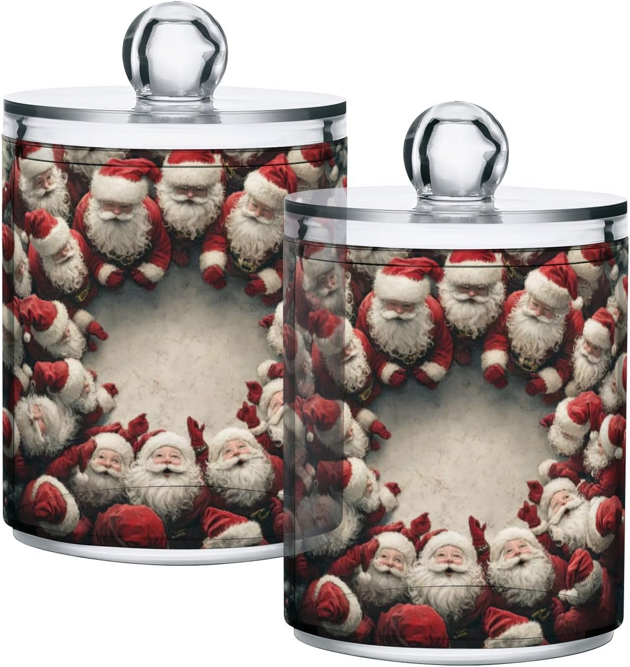 Amazon.com: Msyxl 2 Pack Adorable Santas Apothecary Jars with Lid, Qtip ...
