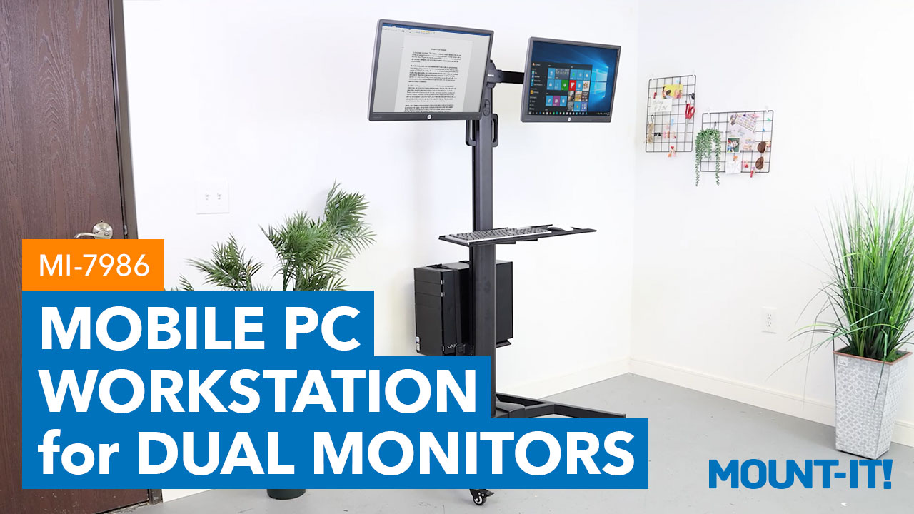 Watch Mobile PC Workstation for Dual Monitors | MI-7986 ﹙Features﹚ on ...