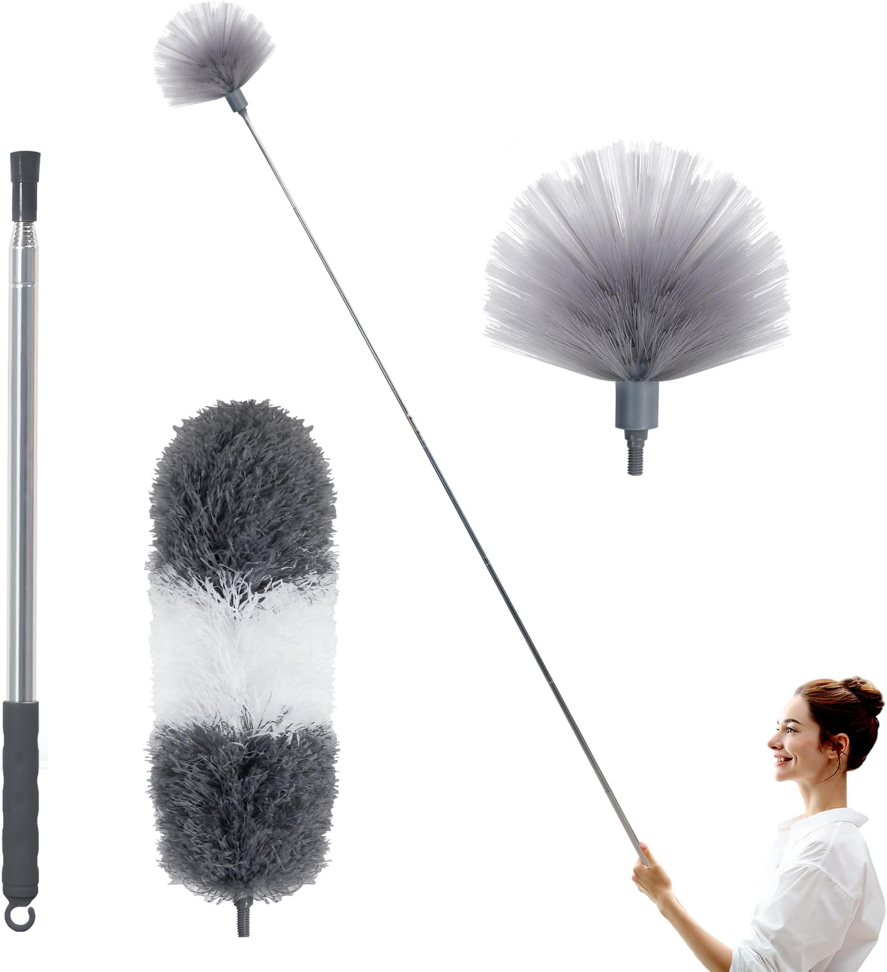 Amazon.com: Cobweb Duster with Pole, 8ft Stainless Steel Pole Cobweb ...
