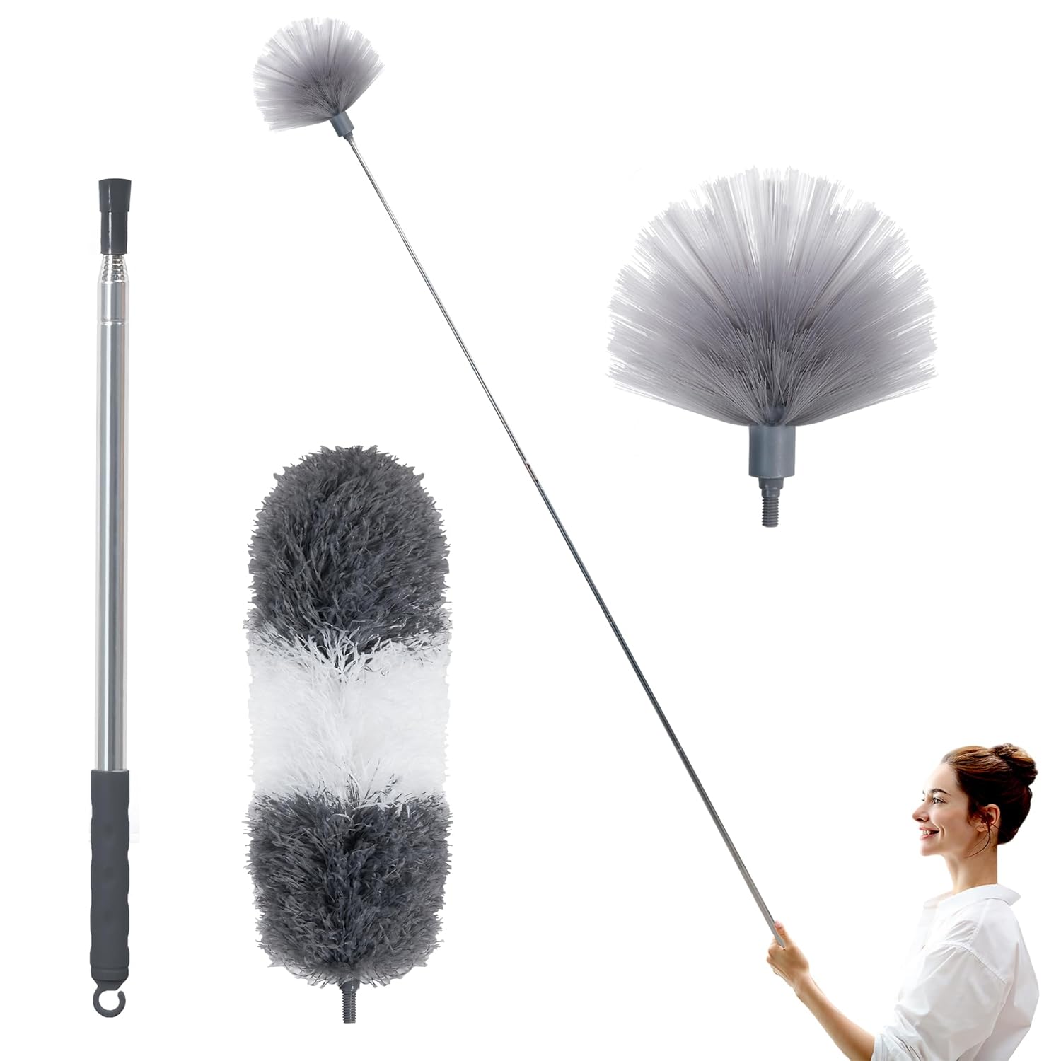 Jig-Tik Microfiber Feather Duster - an 100 inch Extendable and Bendable ...