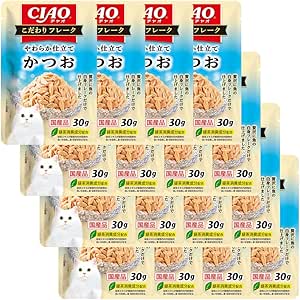 Amazon.co.jp: チャオ (CIAO) こだわりフレーク かつお 30g 16個セット : 食品・飲料・お酒