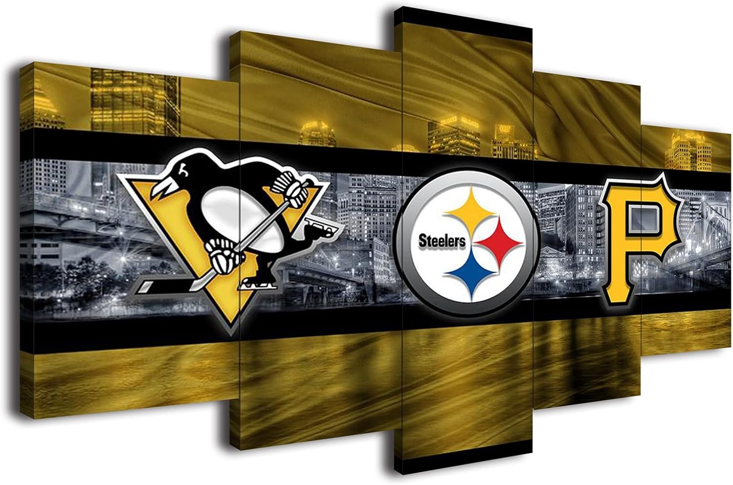 Amazon.com: Pittsburgh City Sports Team Poster Sports Canvas Wall Art ...