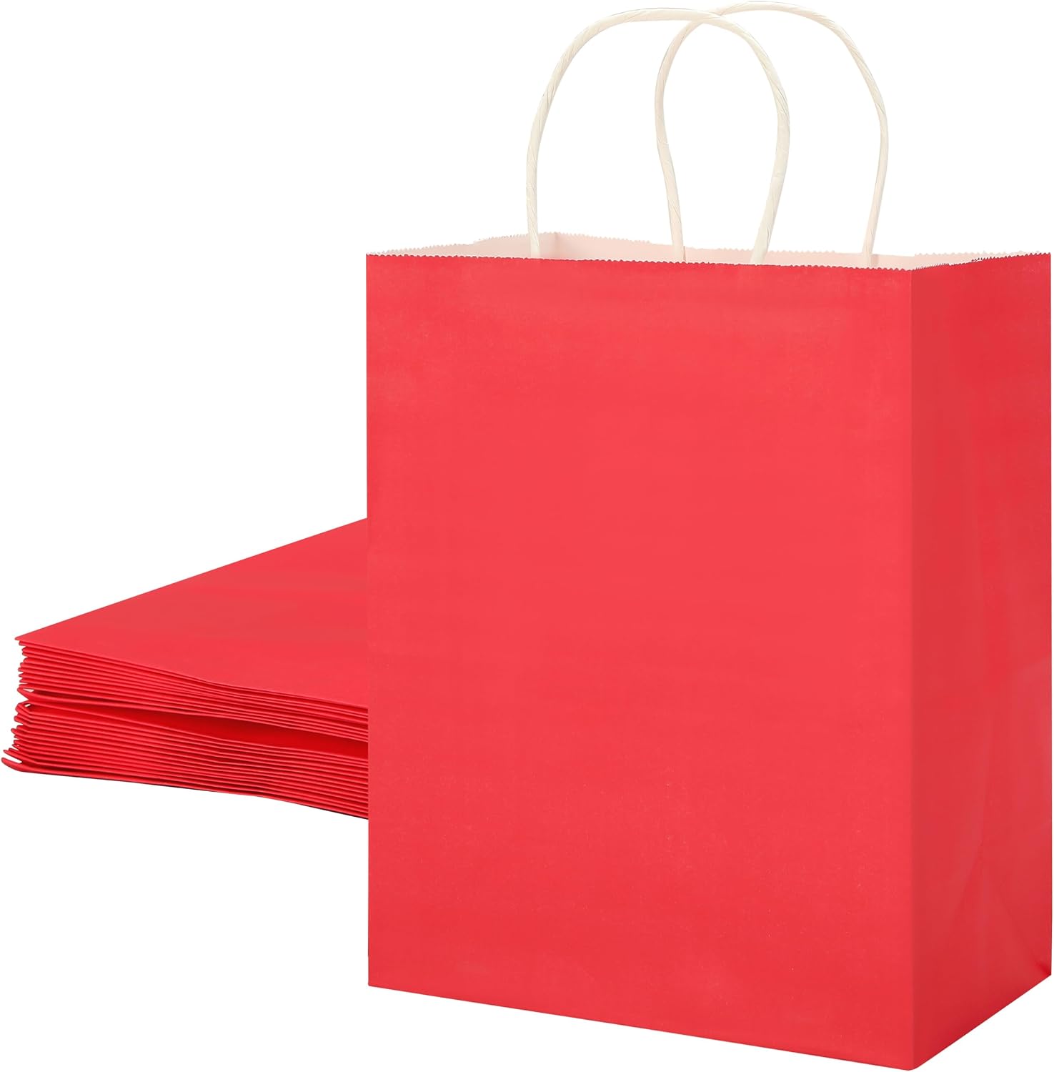 Amazon.com: SUNCOLOR 25 Pack Red Gift Bags with Handles – 8x4.5x10 ...