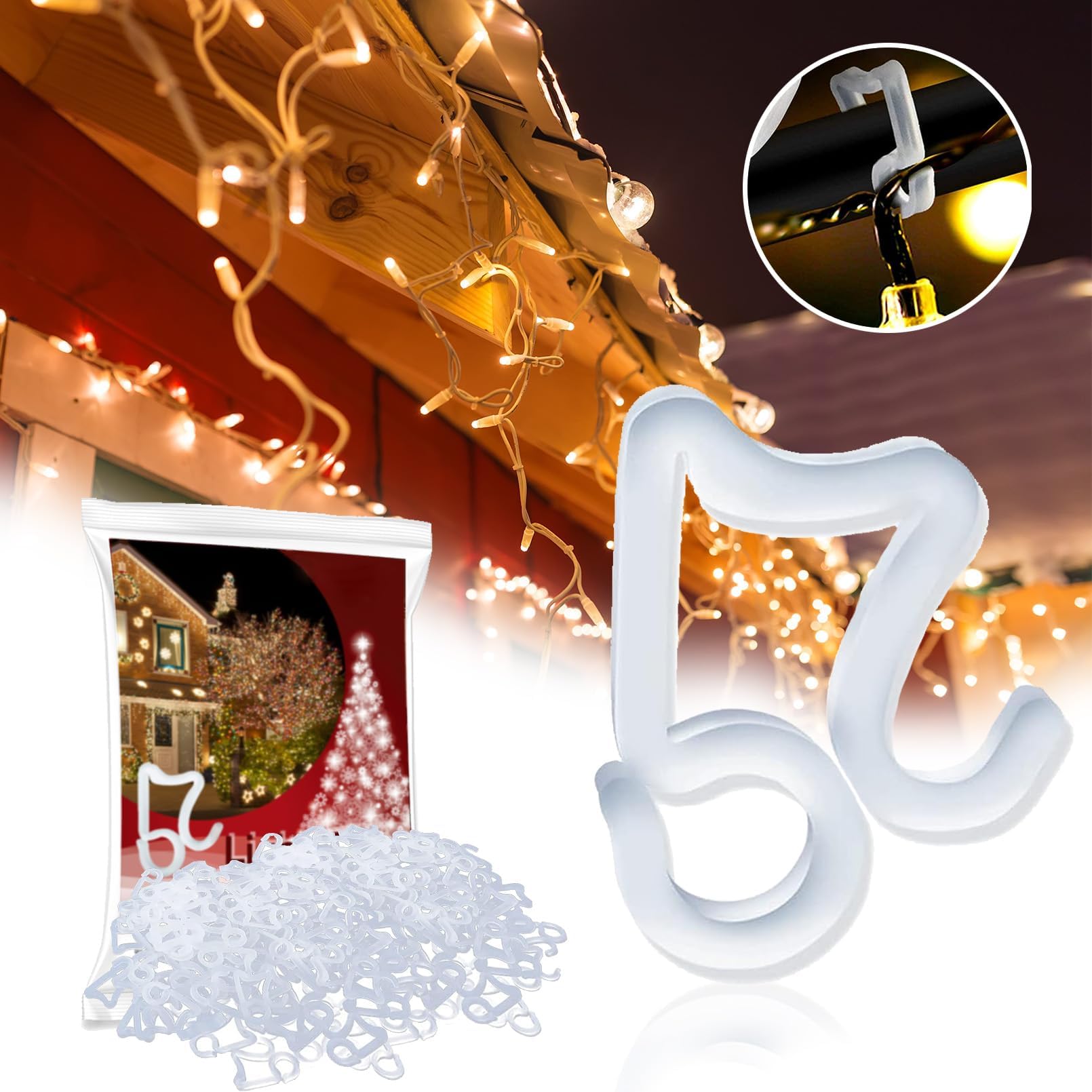 Amazon.com: Coideal Christmas Light Clips Outdoor - 200 Pcs Holiday ...