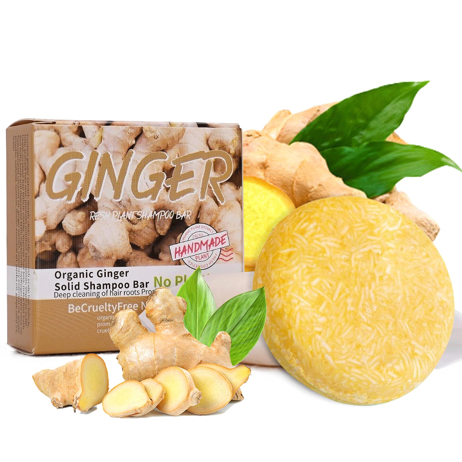 Ginger Hair Regrowth Shampoo Bar, Organic Shampoo For Hair Loss, Ginger ...