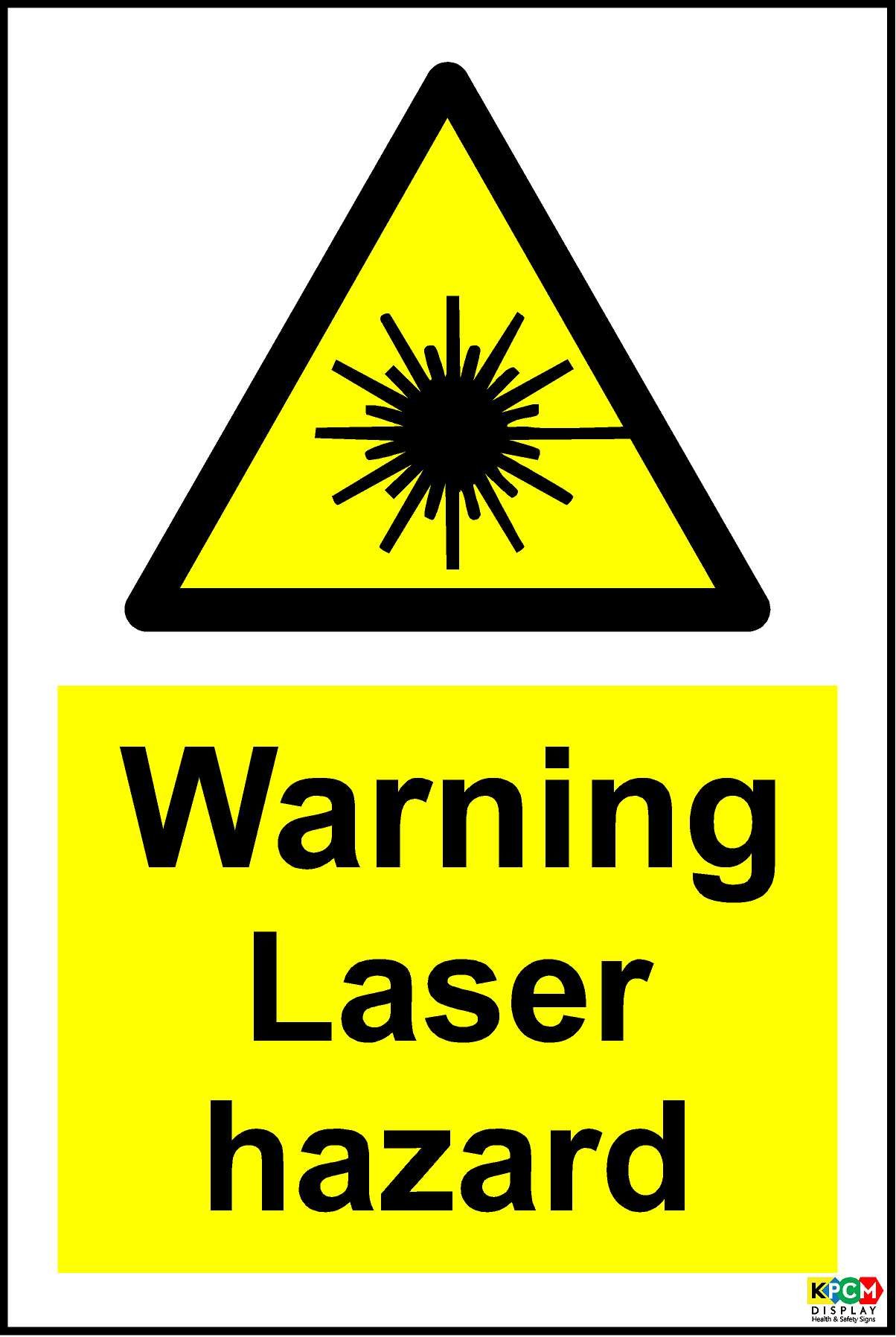 Warning Laser Sign - Self Adhesive Vinyl 150mm x 100mm : Amazon.co.uk ...