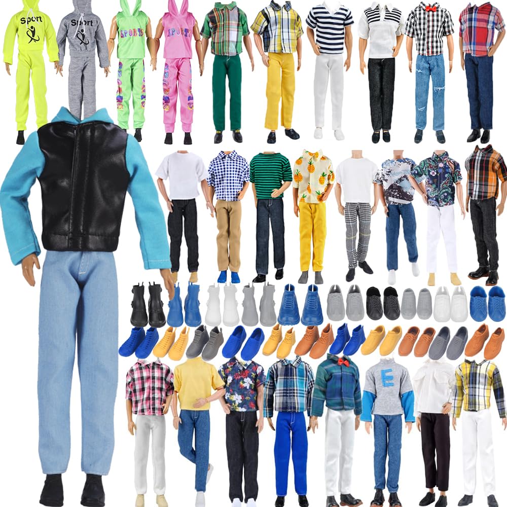 Amazon.com: E-TING 3 Sets Leather Jacket Casual Wear T-Shirt Pants Pack ...