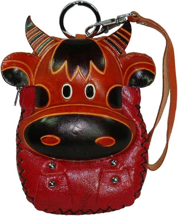 The Unique Design, Genuine Leather Wristlet Change Purse, a Cow Pattern ...