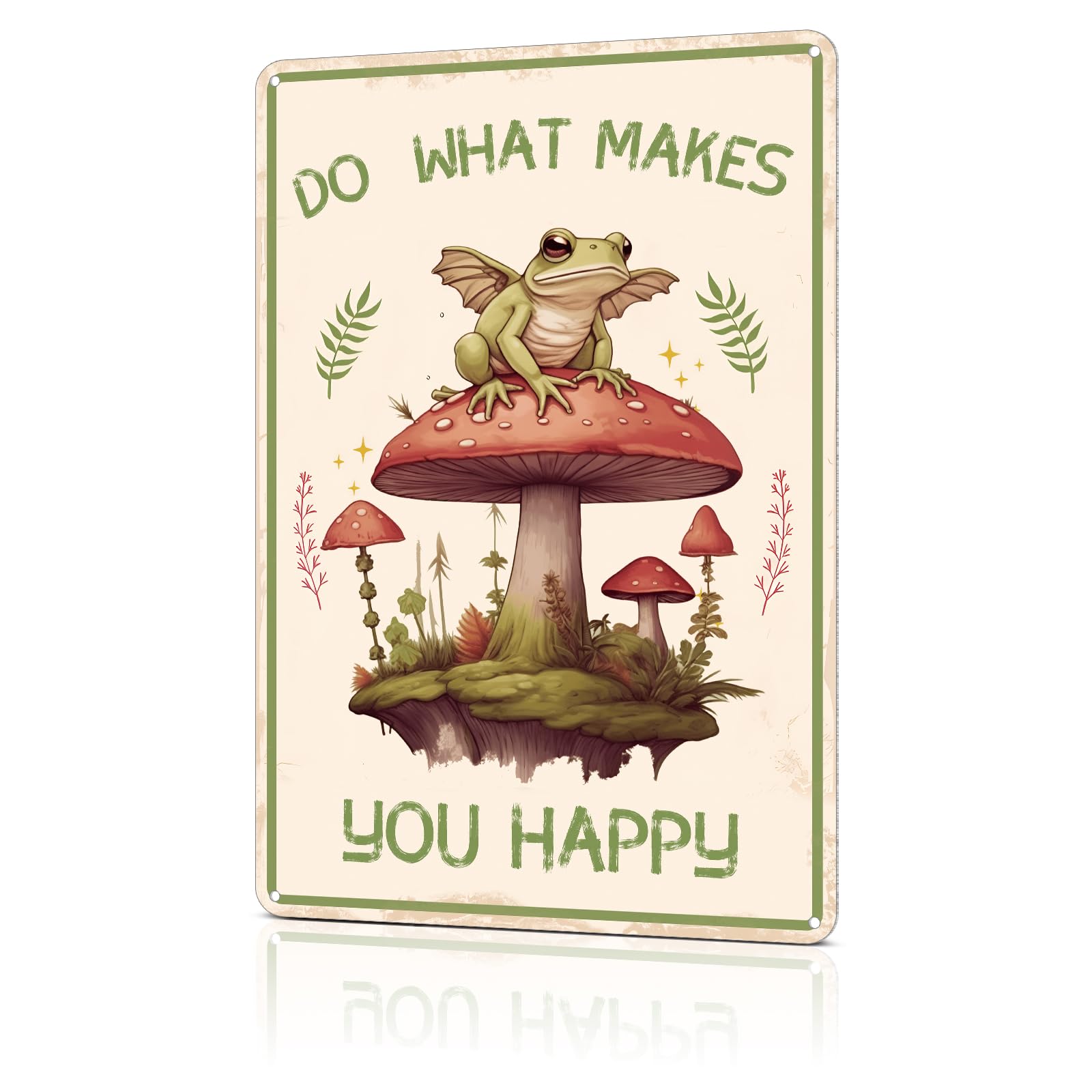 Amazon.com: Azppan Frog Mushroom Wall Decor Art Tin Metal Signs Vintage ...
