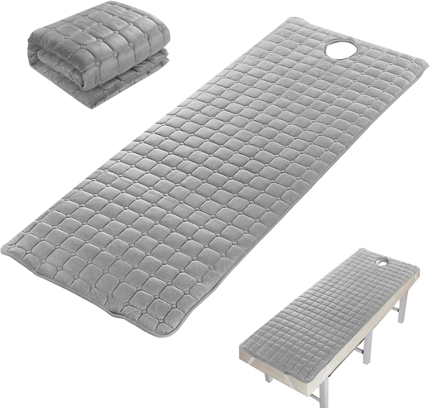 Amazon.com: XJKLBYQ Beauty Bed Cover Thick Massage Bed Cover with Face ...