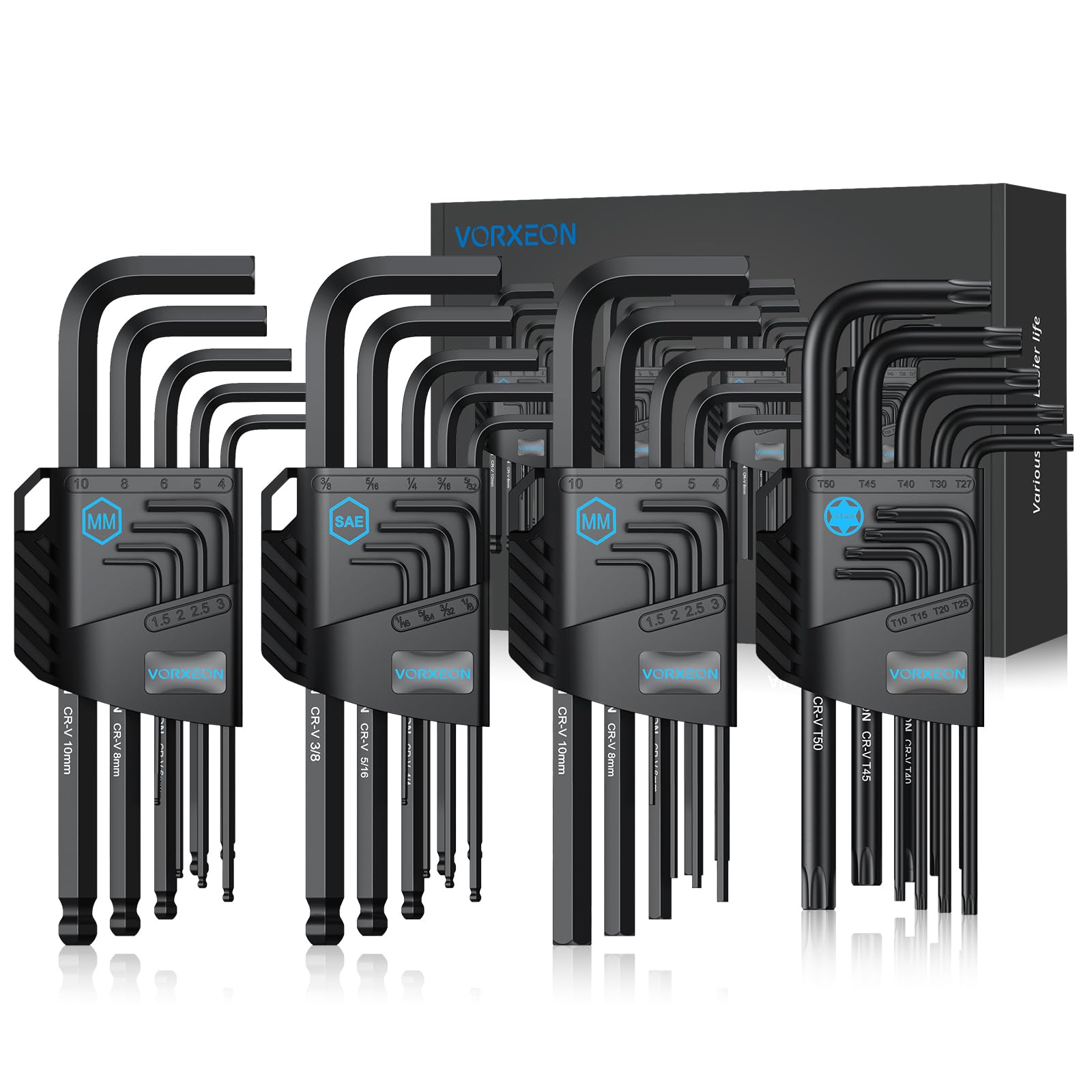 Snapklik.com : VORXEON 36PCS SAE Metric Allen Wrench Hex Star Key Set ...