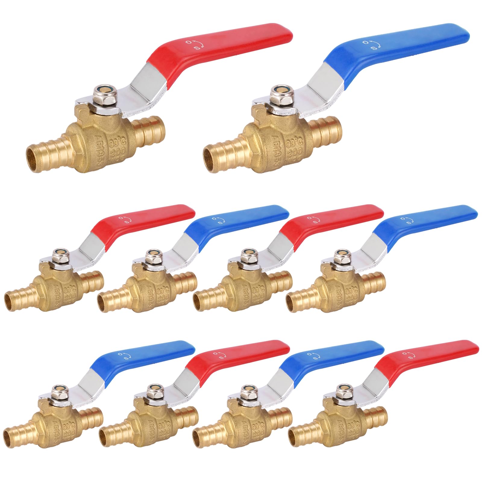 Amazon.com: HeSun 10-PCs 1/2 Inch PEX Ball Valves, 1/4 Turn Full Port ...