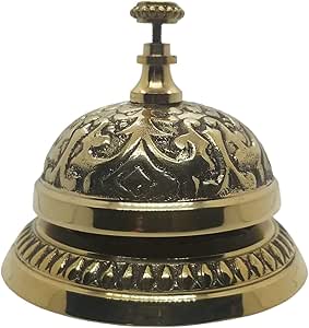 Amazon.com : AHSKY Desk Call Bell Solid Brass Antique Table Bell Sound ...
