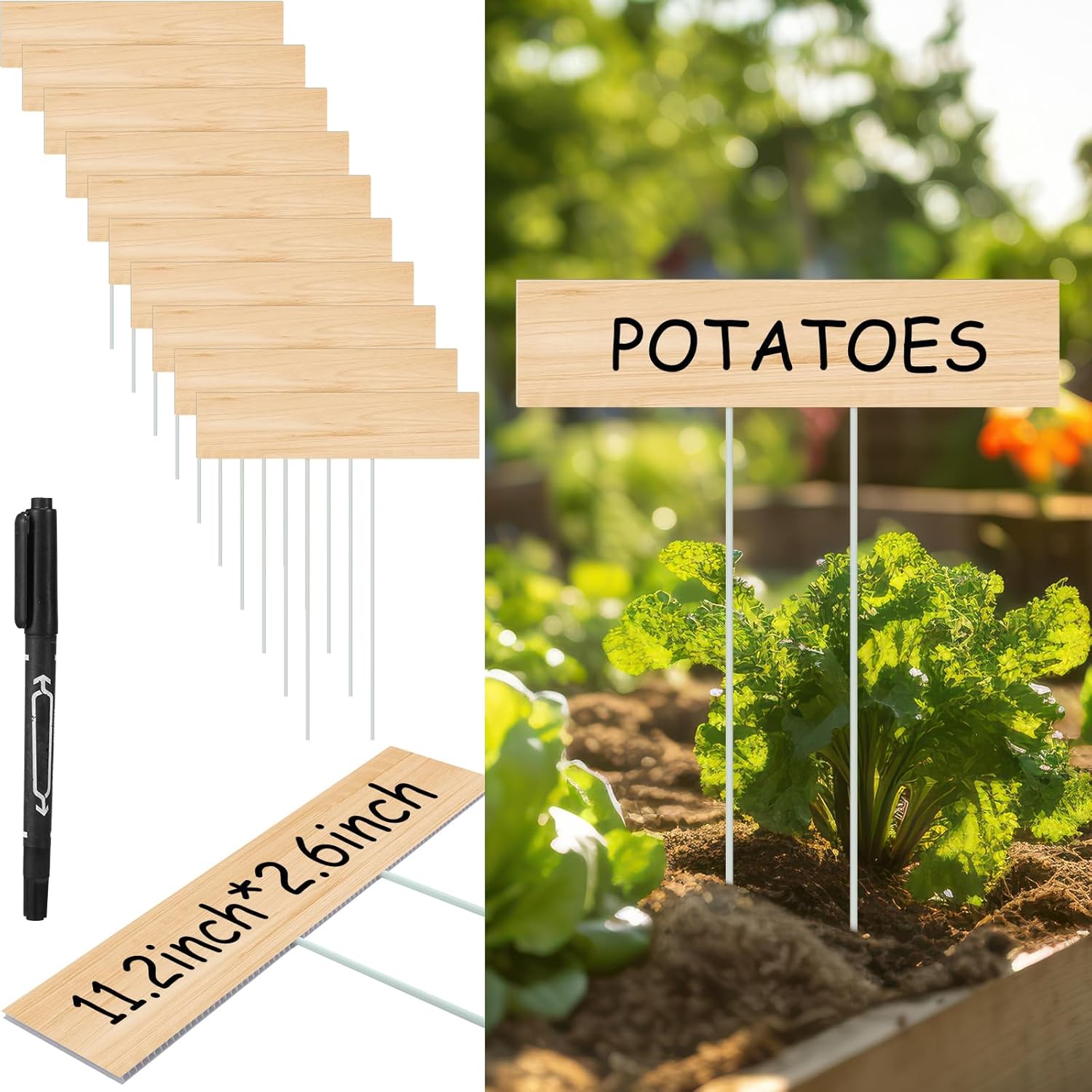 Amazon.com: Vercraft 10 Set Jumbo Outdoor Plant Label Stakes Waterproof ...