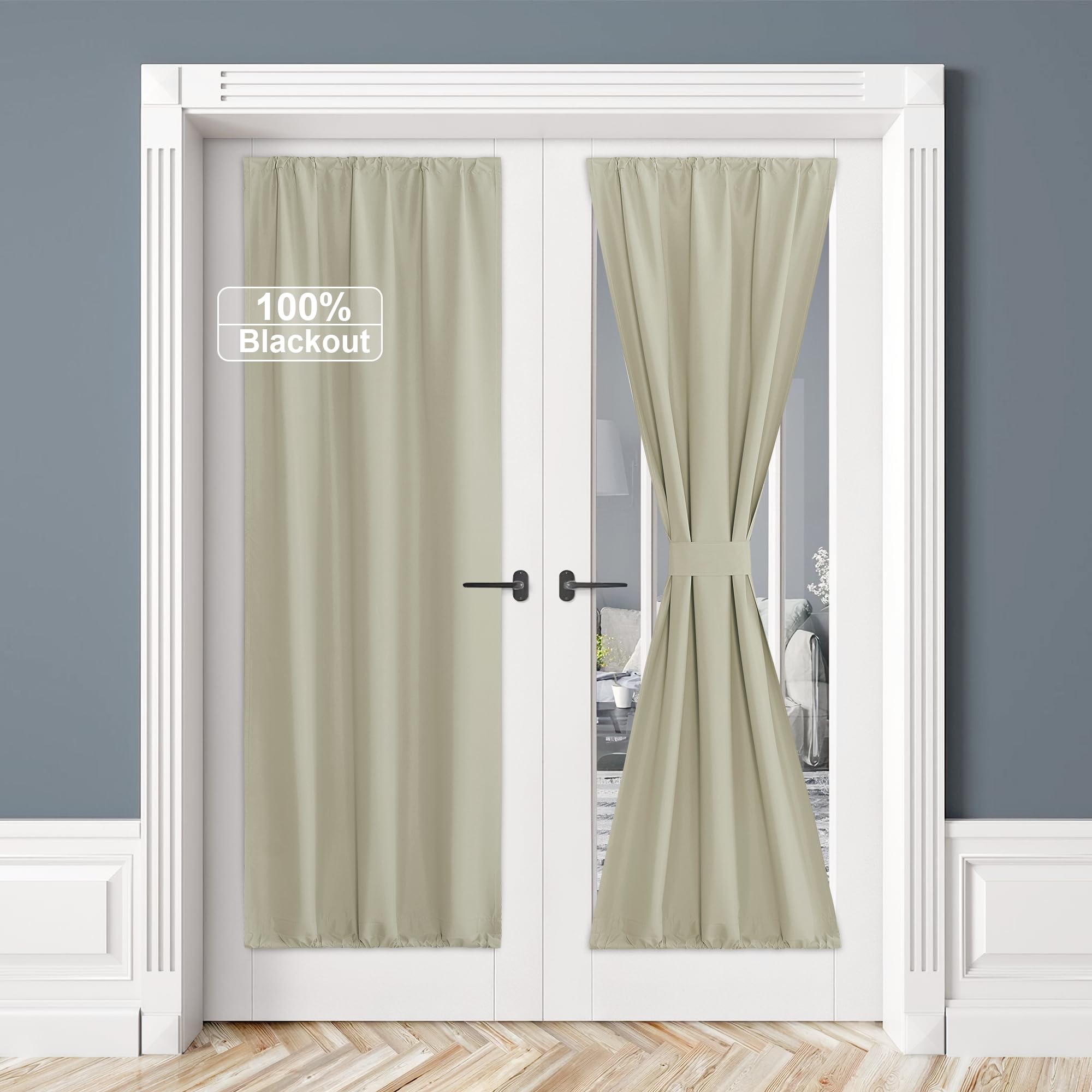 Amazon.com: RYB HOME 100% Blackout Door Curtain Portable Privacy Window ...