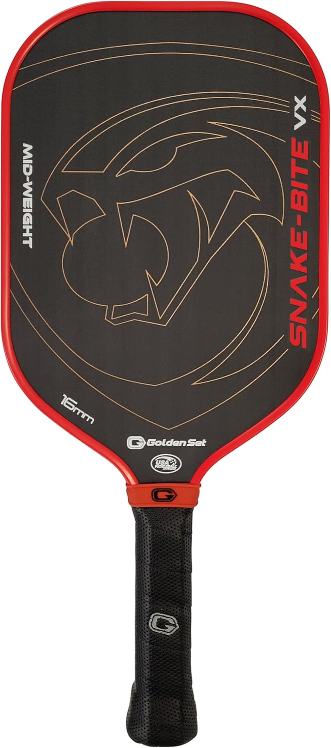 Golden Set Snake-Bite VX Pickleball Paddle | Thermoformed | T-700 ...